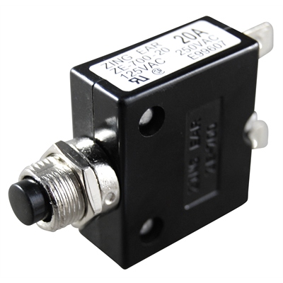 MARPAC PUSH BUTTON CIRCUIT BREAKER - 20 AMP - Touchard