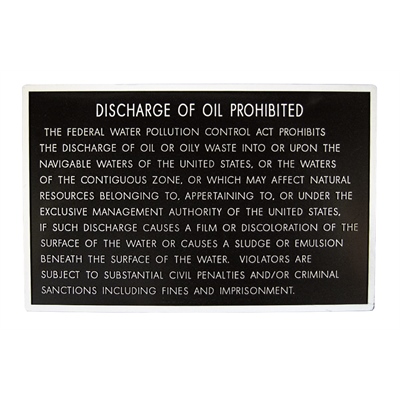 OIL DISCHARGE PLAQUE - Touchard